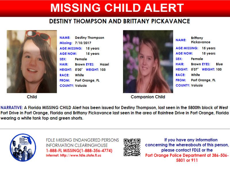 Florida Missing Child Alert canceled for Volusia County teens | firstcoastnews.com