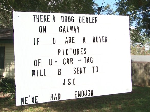 Woman posts sign saying 'we've had enough' of crime in Oceanway ...