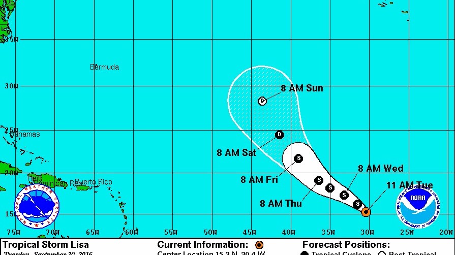 Tropical Storm Lisa Forms in the Eastern Atlantic Ocean ...