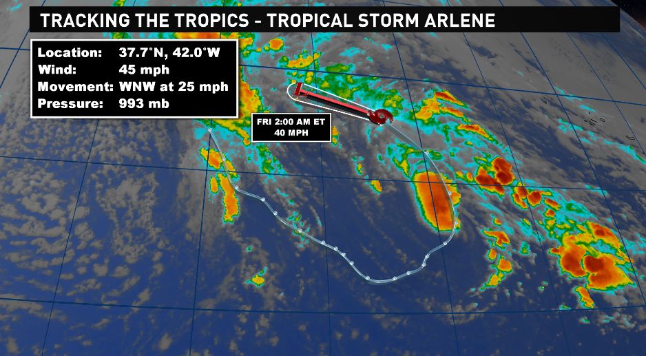Tropical Storm Arlene the first April system since 2003 ...