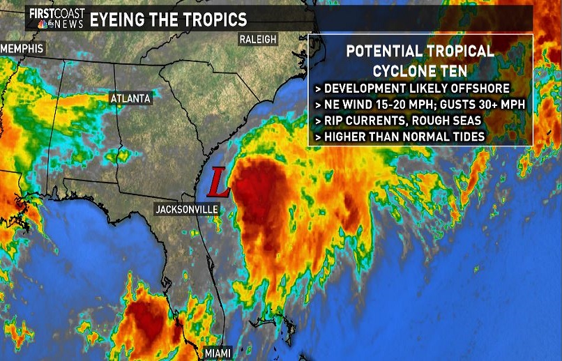 Potential Tropical Cyclone Ten forms off the Georgia coast | wtsp.com